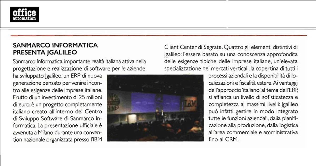 Sanmarco Informatica presenta Jgalileo